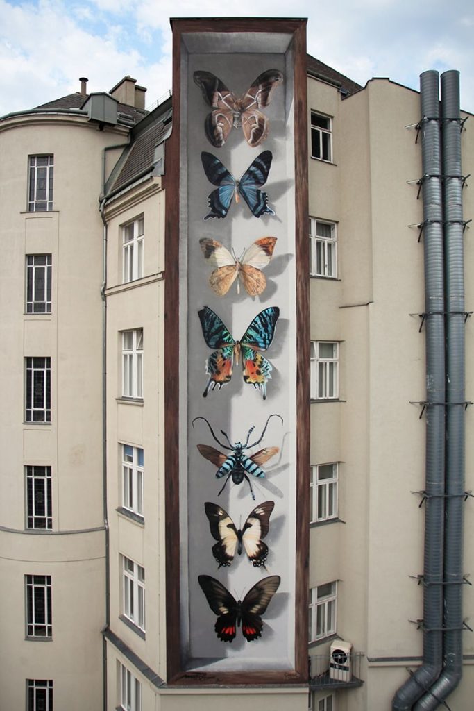 Ce street artiste transforme les immeubles en boîtes à papillons géants ...