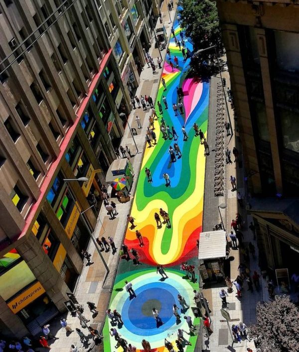 20 artistes ont transformé une rue de Santiago en œuvre colorée - Creapills