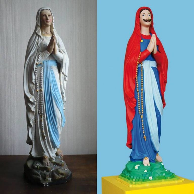 Elle transforme les statues de la Vierge Marie en personnages célèbres ...