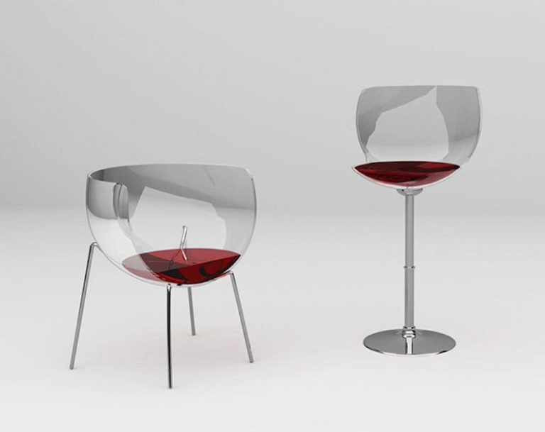 The Merlot : les chaises design qui reproduisent l'apparence d'un verre ...