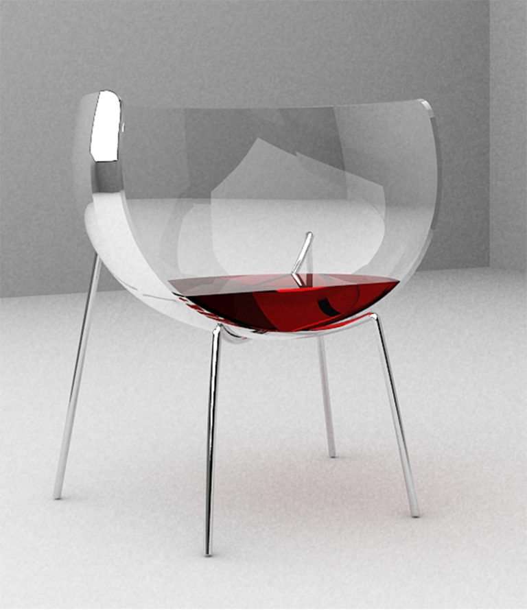 The Merlot : les chaises design qui reproduisent l'apparence d'un verre ...
