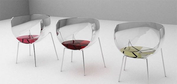 The Merlot : les chaises design qui reproduisent l'apparence d'un verre ...