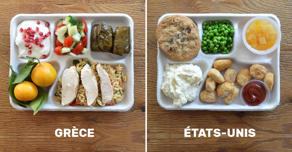 Ces photos révèlent les repas des enfants à la cantine scolaire dans 9 ...