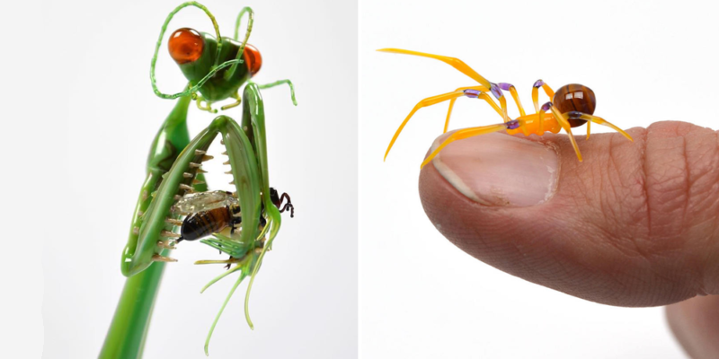 Ce sculpteur crée de petits insectes en verre effrayants de réalisme et ...