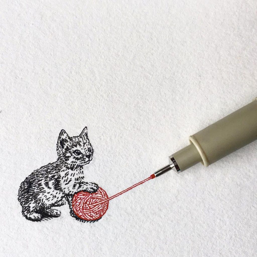 Cette artiste intègre ses feutres avec créativité dans des petites ...