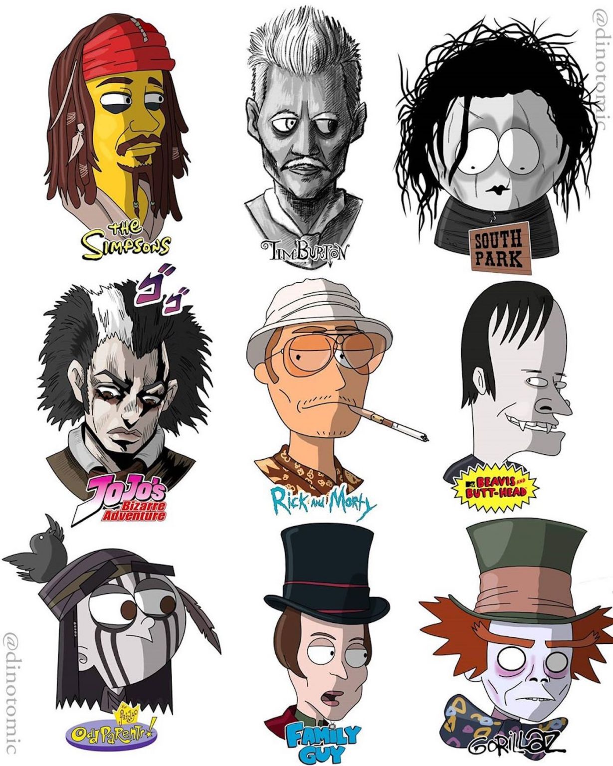 L'artiste Dino Tomic illustre les personnes célèbres avec le style de ...