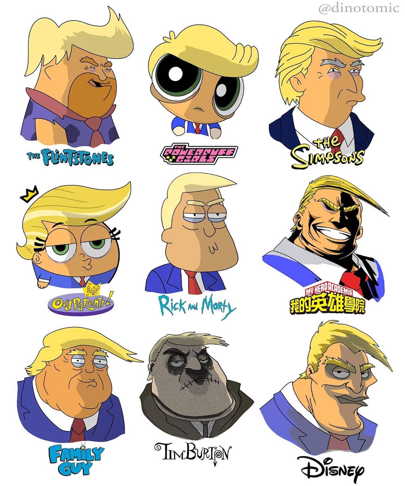 L'artiste Dino Tomic illustre les personnes célèbres avec le style de ...