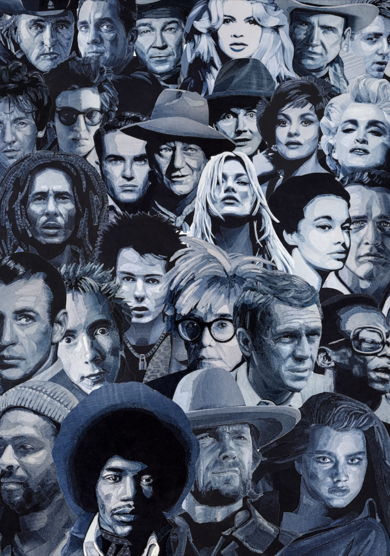 L'artiste Ian Berry recycle des jeans pour créer des portraits de ...