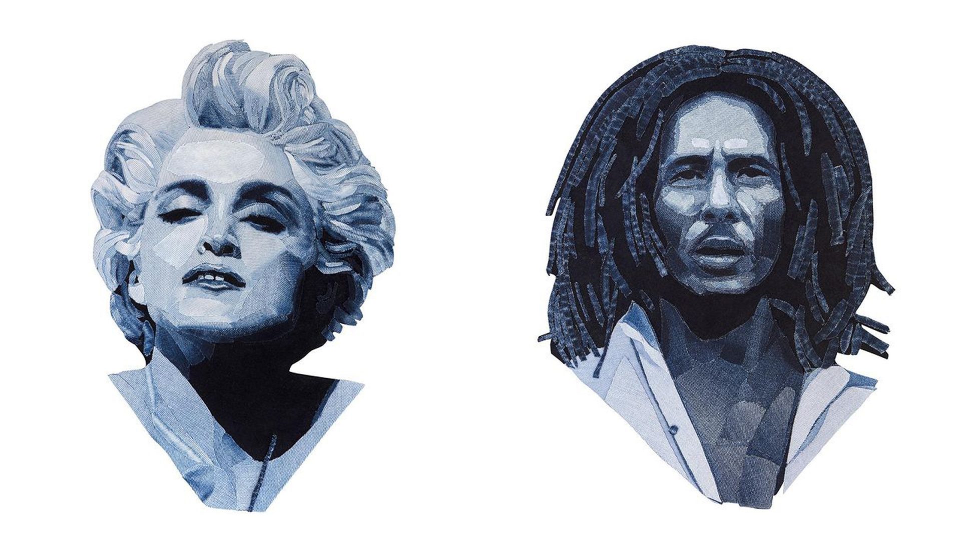 L'artiste Ian Berry recycle des jeans pour créer des portraits de ...