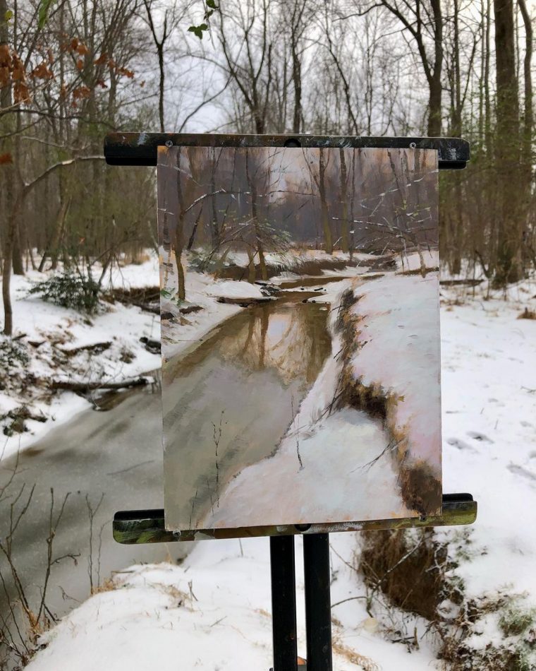 Le peintre Jeremy Sams superpose ses peintures aux paysages qui l’ont ...