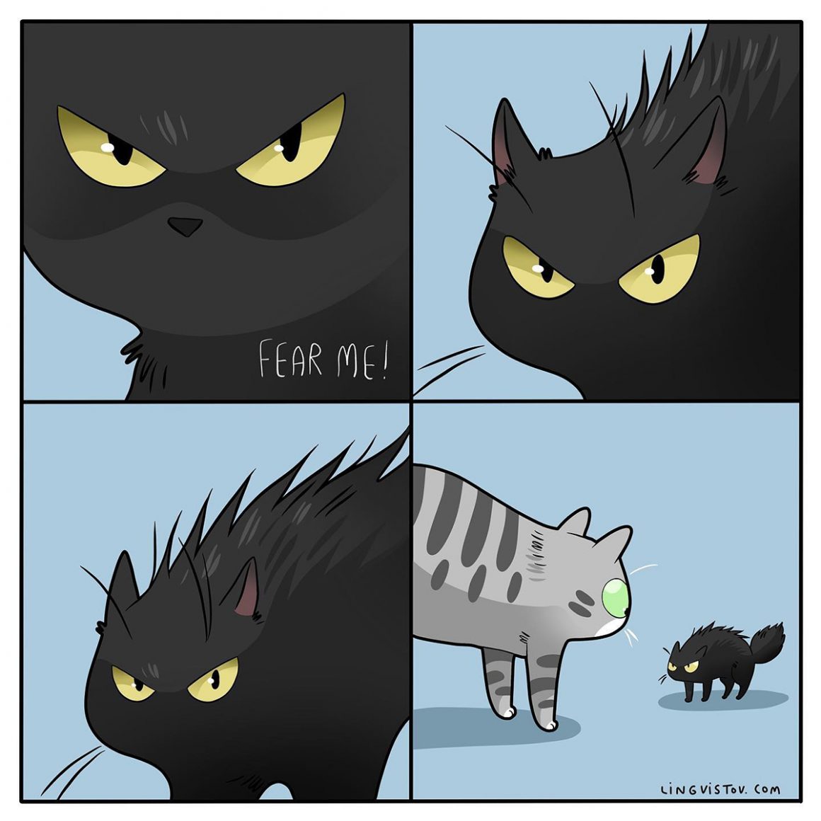 Elle raconte son quotidien avec un chat dans des mini BD pleines d’humour
