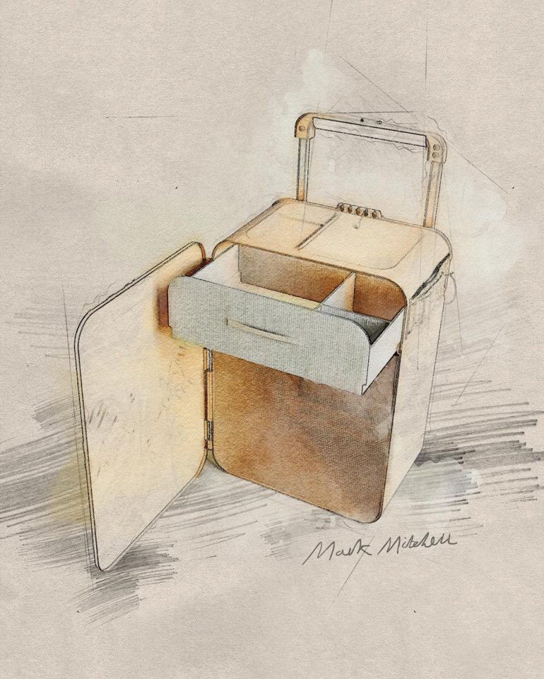 Cette petite valise design se transforme en table de nuit très pratique