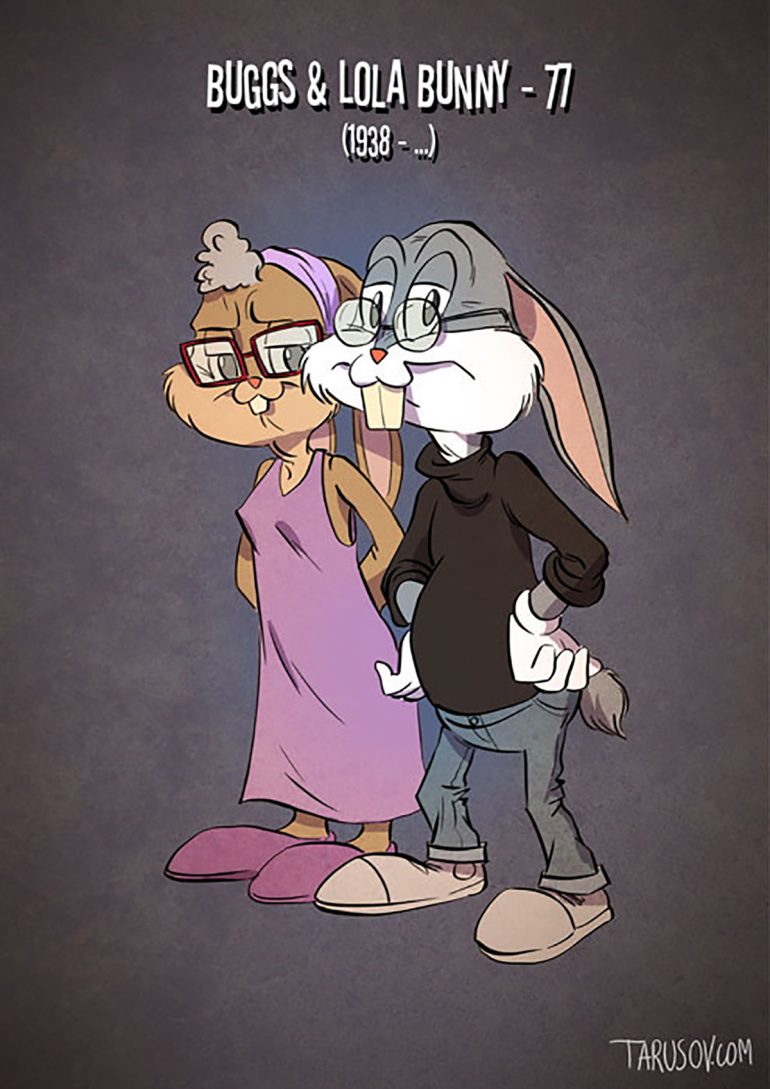 L'illustrateur Andrew Tarusov fait vieillir les personnages de cartoons ...