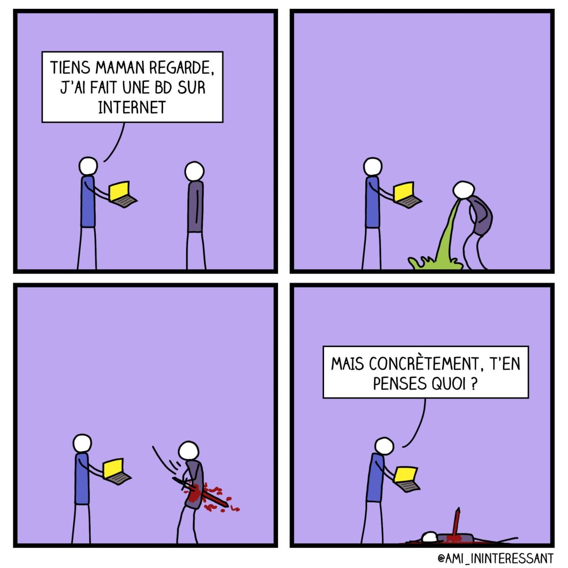 25 mini BD minimalistes à l’humour noir de l’illustrateur Ami Inintéressant