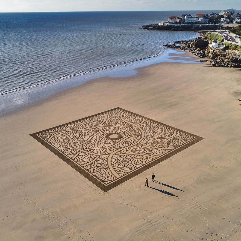 Les magnifiques (et immenses) dessins sur sable de l'artiste français ...