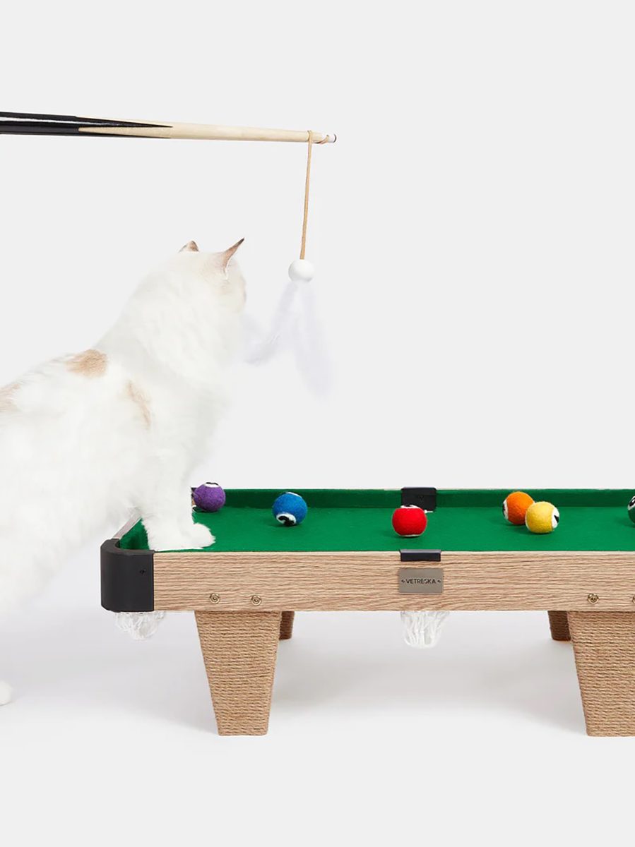 Un billard miniature conçu spécialement pour jouer avec votre chat ...