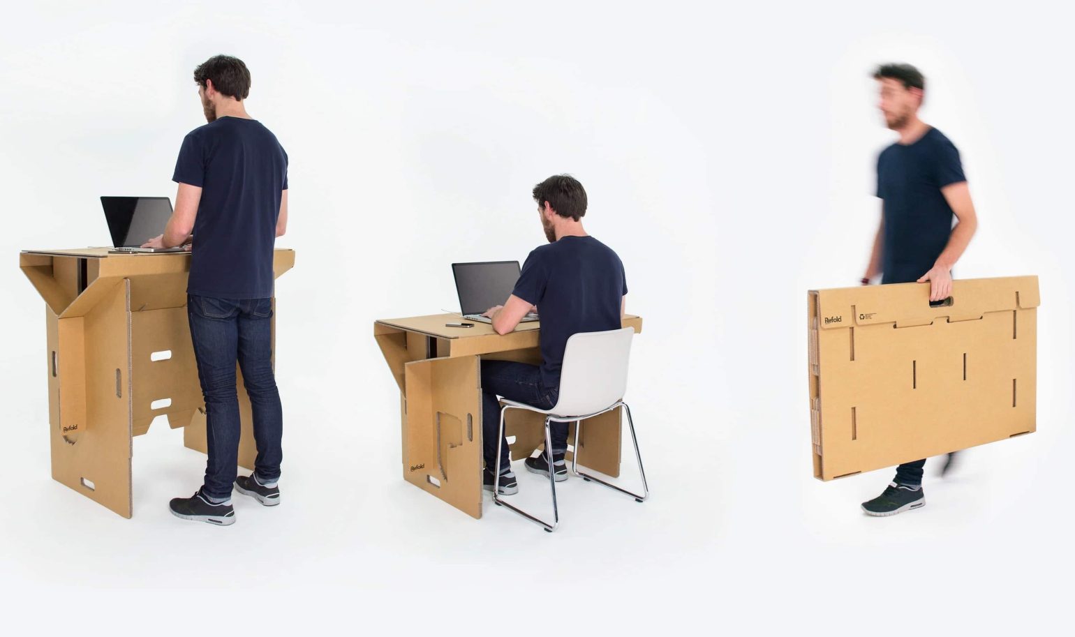 Refold : le bureau en carton pliable et modulable pour travailler n ...