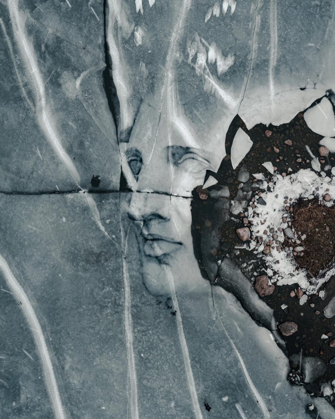 Les immenses portraits éphémères en pleine nature de l'artiste David ...