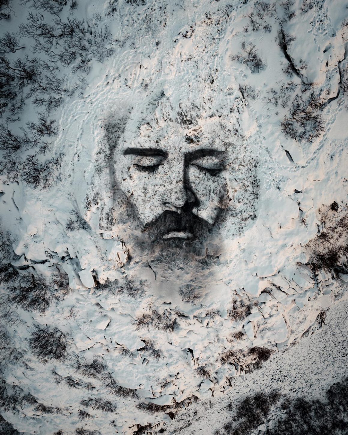 Les immenses portraits éphémères en pleine nature de l'artiste David ...