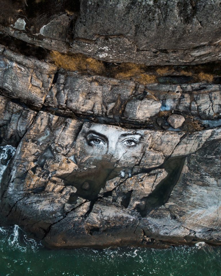 Les immenses portraits éphémères en pleine nature de l'artiste David ...