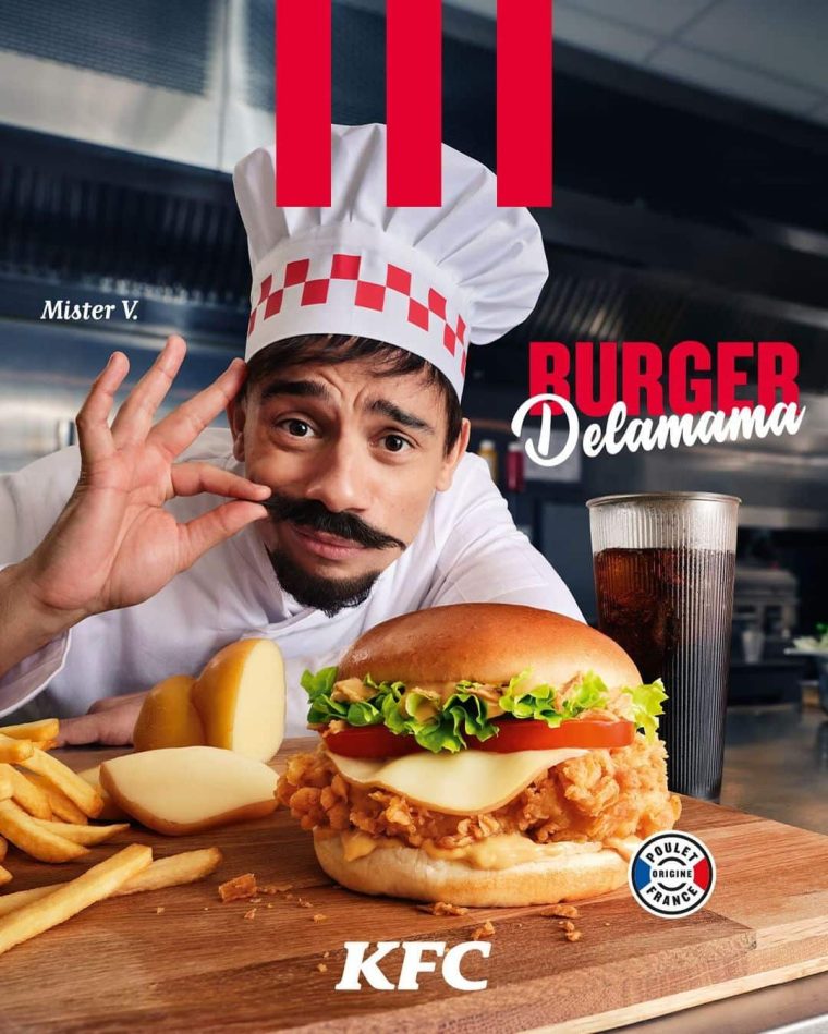 "Burger Delamama" : KFC lance un burger en collaboration avec Mister V - Creapills