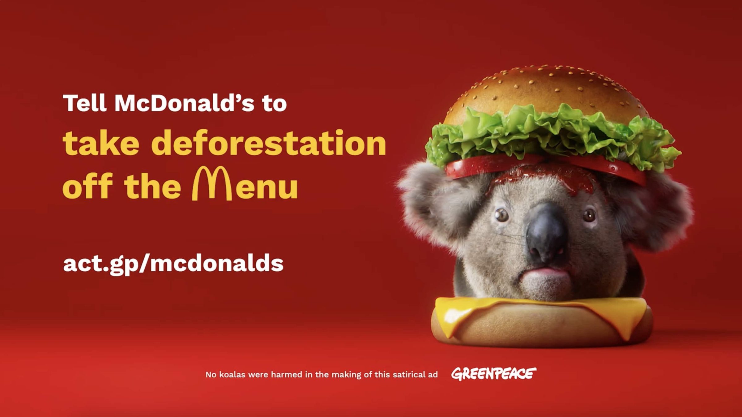 Greenpeace tacle McDo sur la déforestation en lançant un Koala Burger