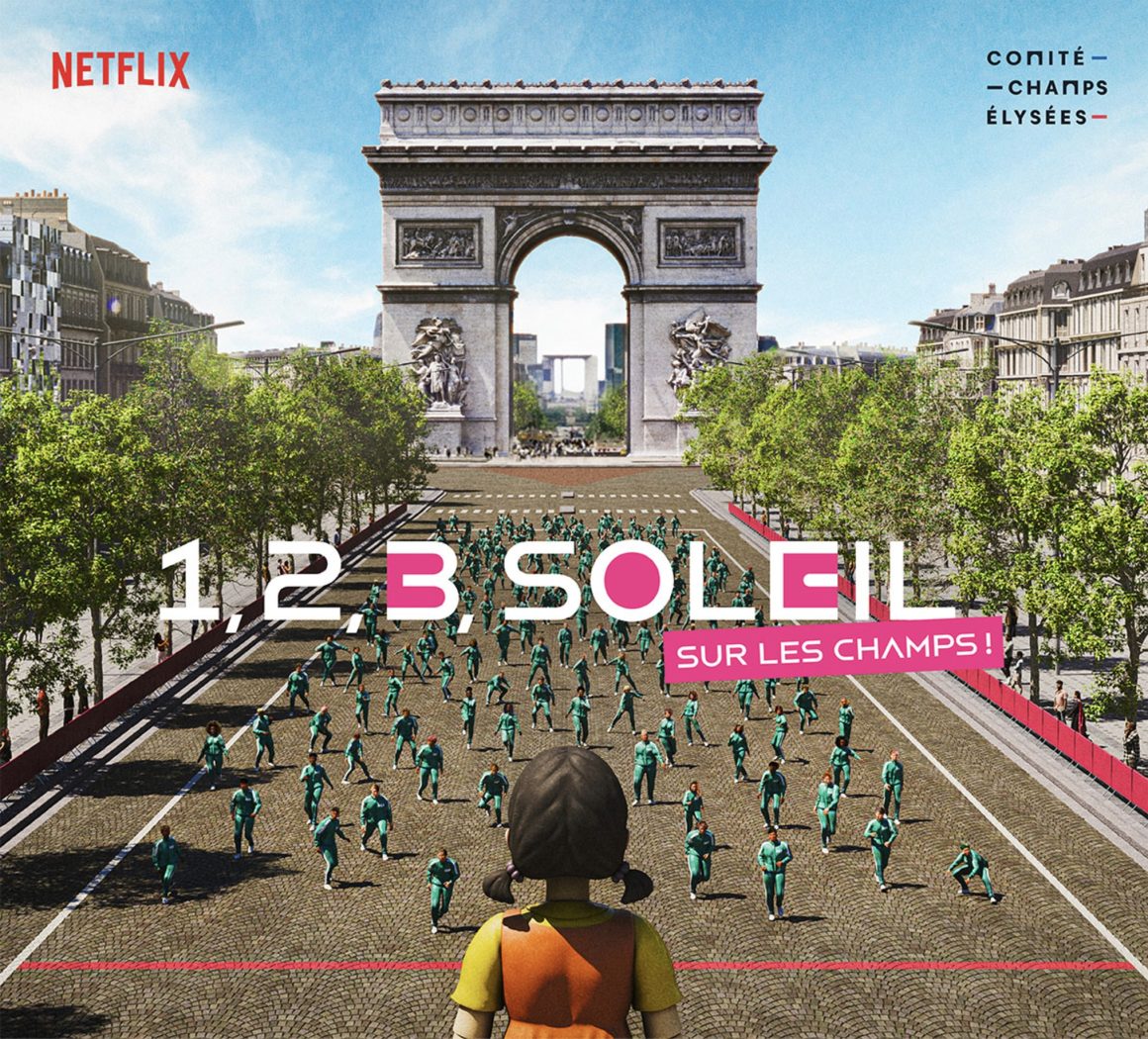 Un "1,2,3 Soleil” géant sur les Champs-Élysées pour la saison 2 de Squid Game