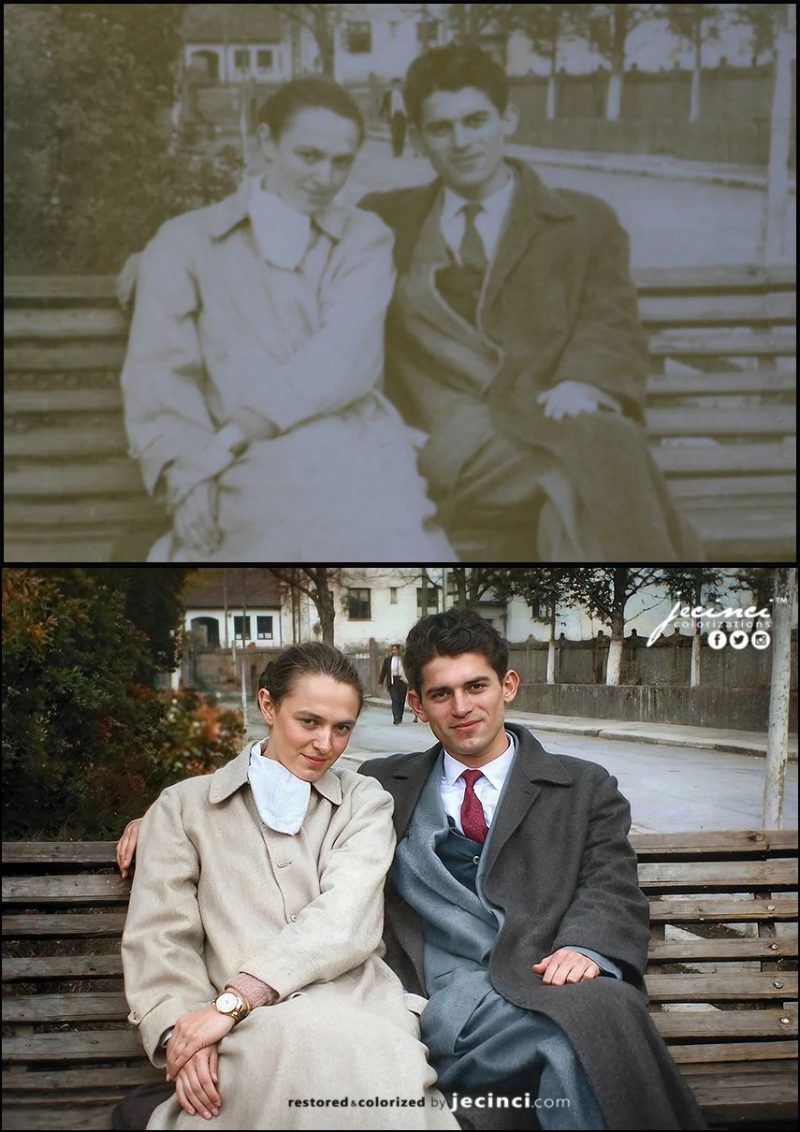 L'artiste Jecinci redonne vie aux photos en noir et blanc grâce à la ...