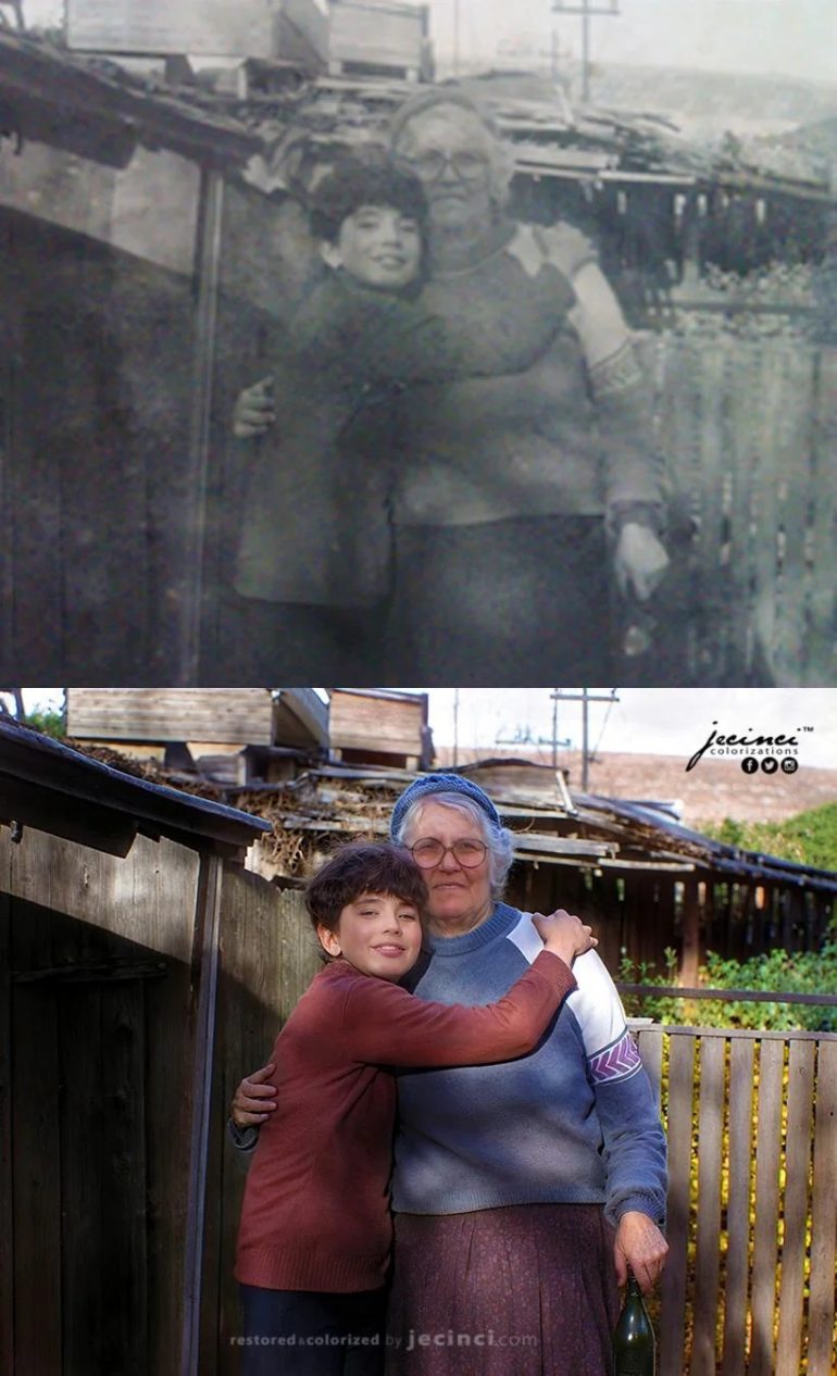 L'artiste Jecinci redonne vie aux photos en noir et blanc grâce à la ...