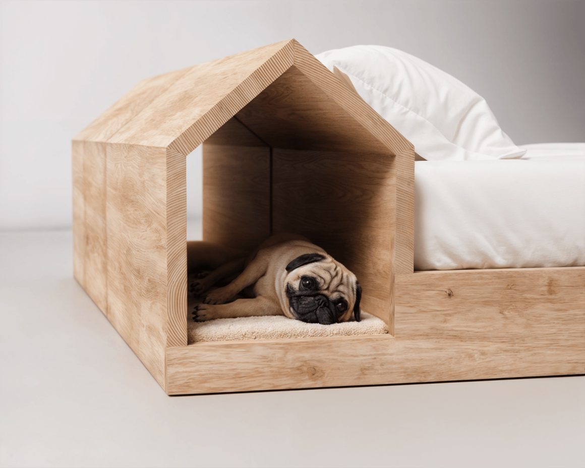 Ce lit design intègre une niche pour que votre chien dorme (presque ...