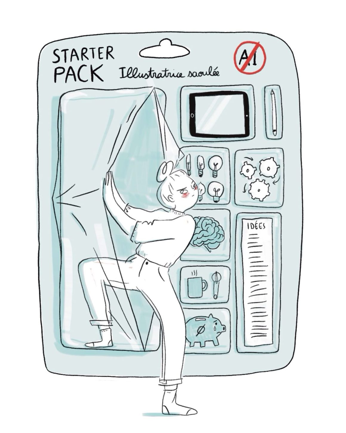 Face à l’IA, des illustrateurs répondent à la tendance "Starter Pack ...
