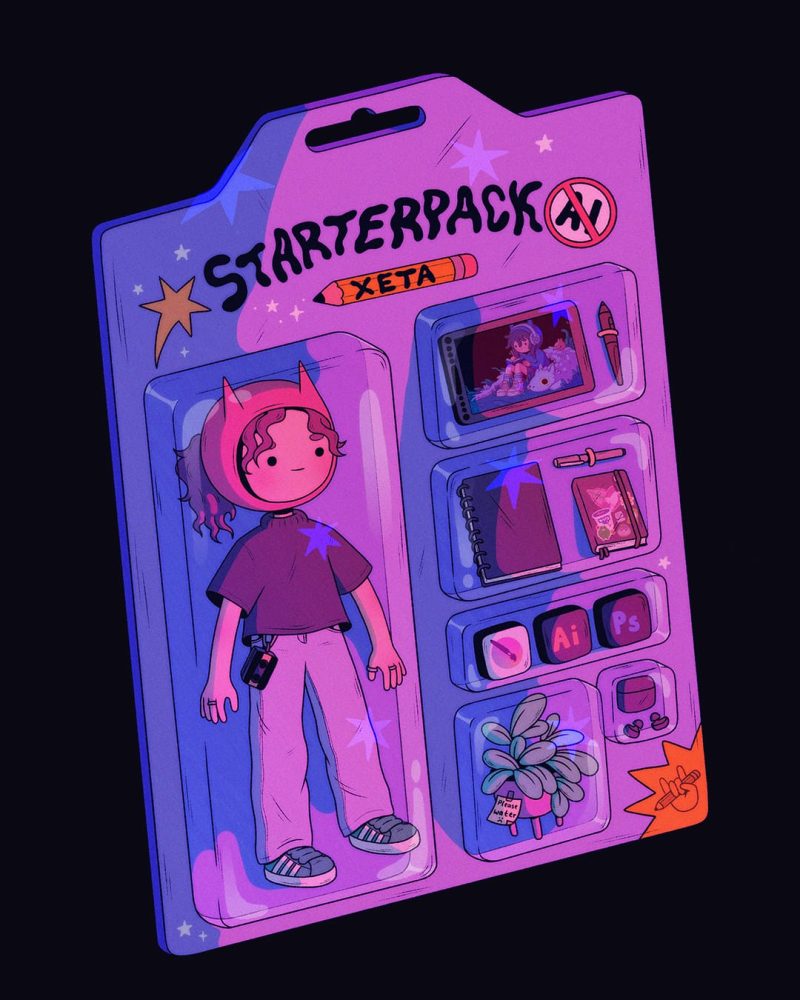 Face à l’IA, des illustrateurs répondent à la tendance "Starter Pack ...